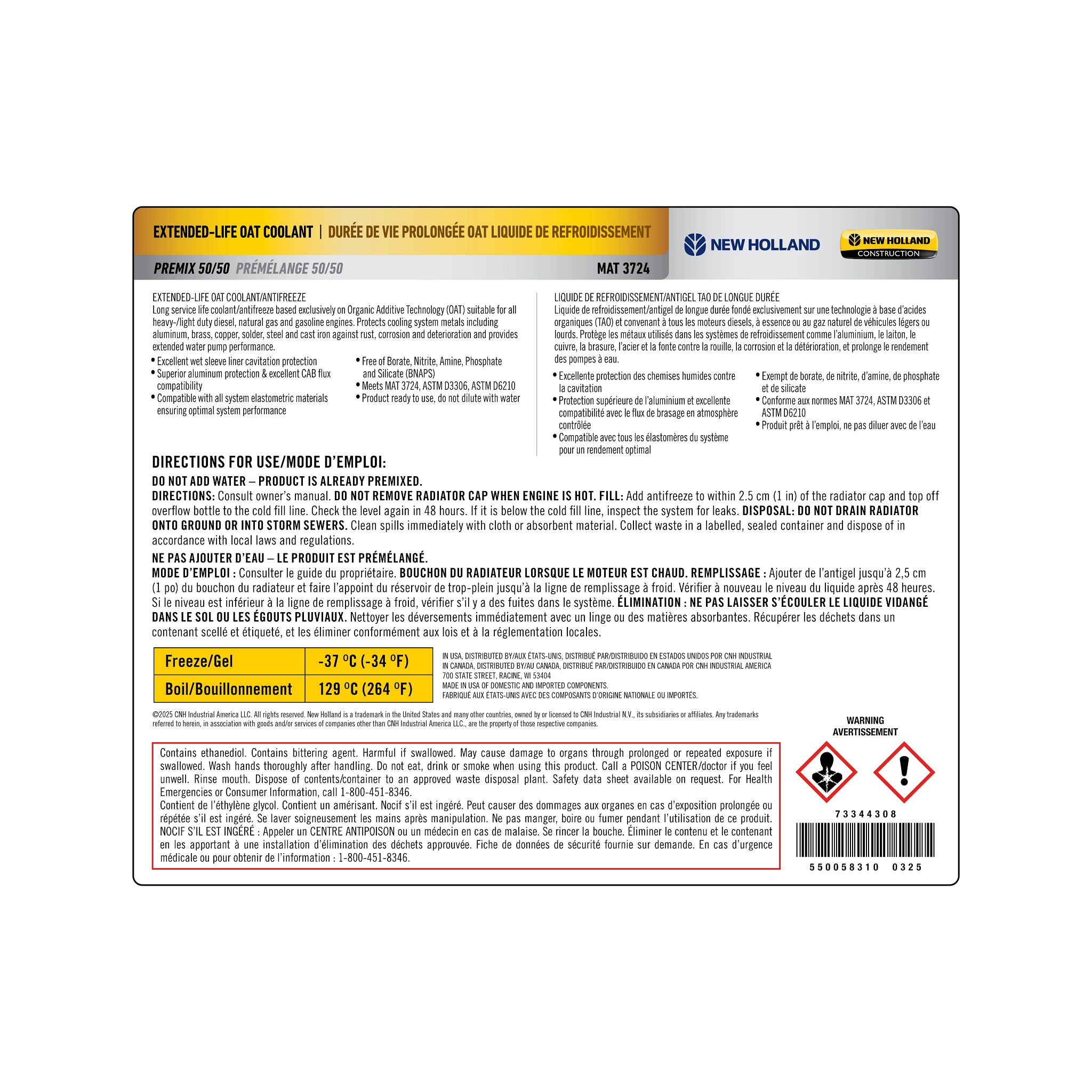 73344308 | Extended-Life OAT Coolant/Antifreeze - 50/50 Premix - MAT ...